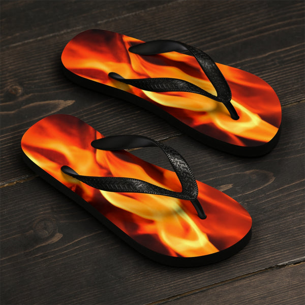 Roaring Fire Unisex Flip-Flops - Buckeye Stock Photography